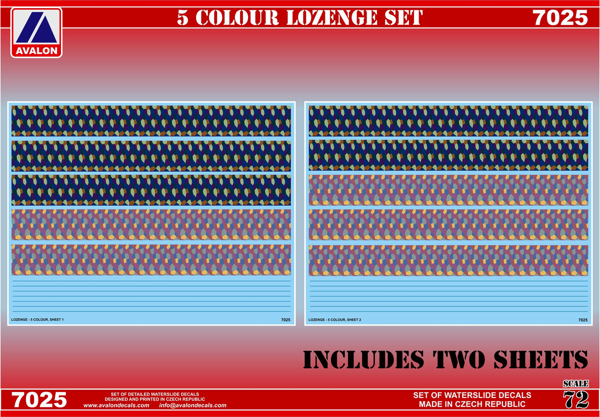 7025 German WWI 5 Colour Lozenge SET Underside/Topside Pattern 1/72 by ...