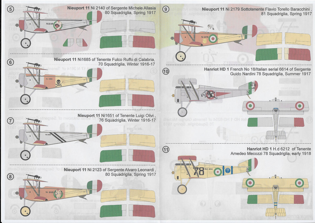 72-267 Italian Aces of World War I Part1. 1/72 by PRINT SCALE ...