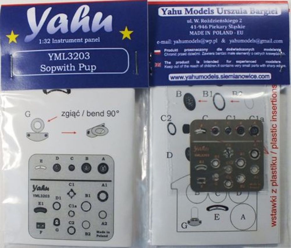 YML3203 Sopwith Pup Instrument Panel 1/32 by Yahu Models – Greentail Models